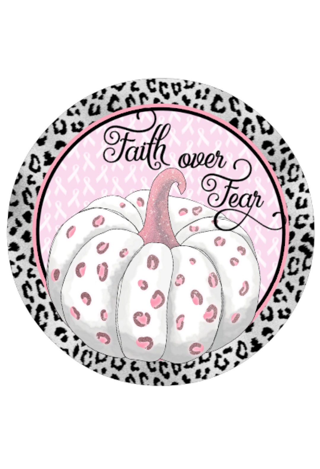 Fall Pumpkin Breast Cancer Awareness Sign, Leopard Print Breast Cancer ...