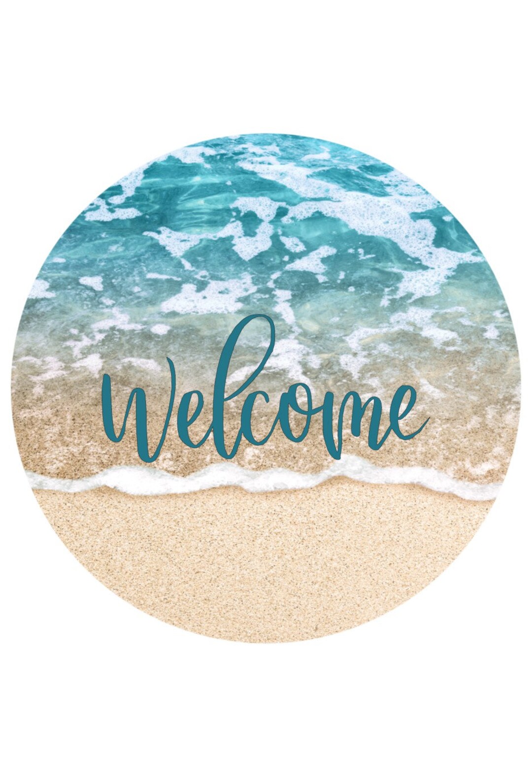 Welcome Beach Surf Sign, Wreath Sign, Coastal Wreath Attachment, Summer ...