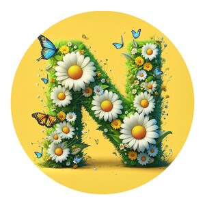 Alphabet Daisy Summer Sign, Monogram Daisy Spring Metal Sign, Spring ...