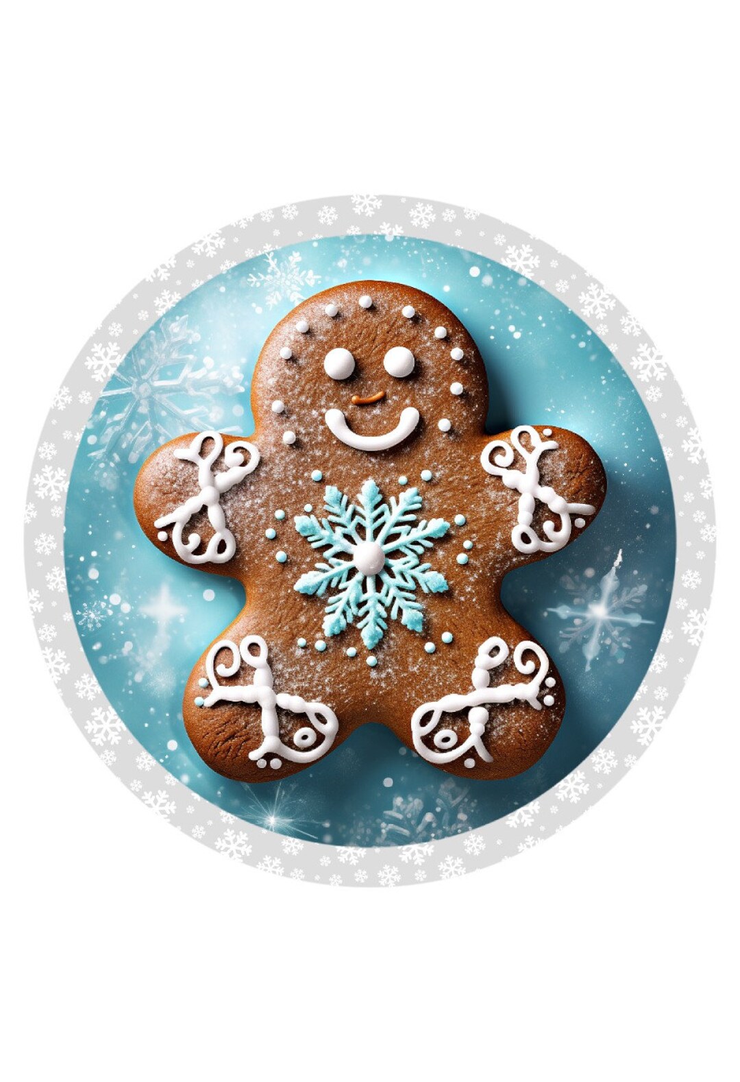 Blue Gingerbread Christmas Sign, Wreath Attachment,winter Supplies ...