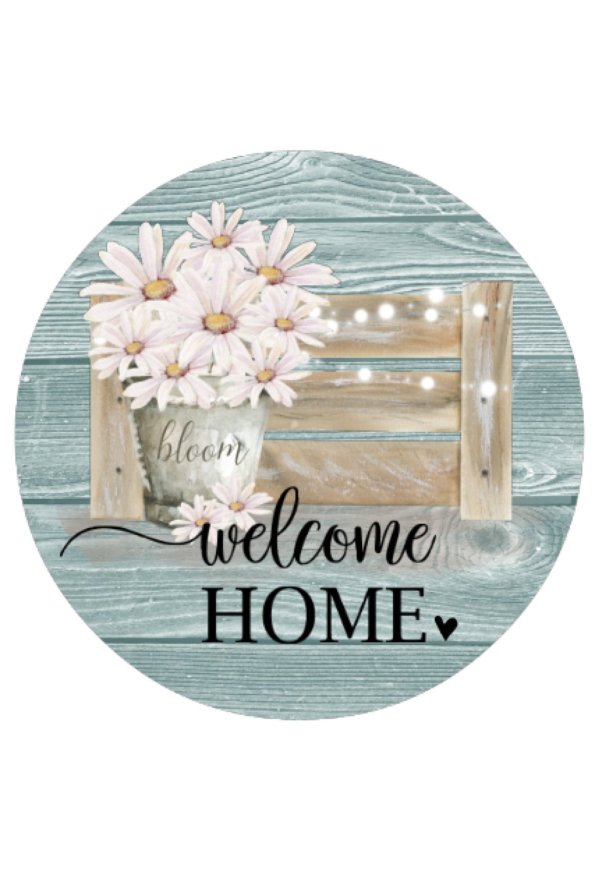 Welcome Home Daisy Sign, Wreath Attachment, Craft Supplies,black Flower ...