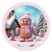 Girl Gingerbread Christmas Sign, Pink Winter Metal Wreath Attachment ...