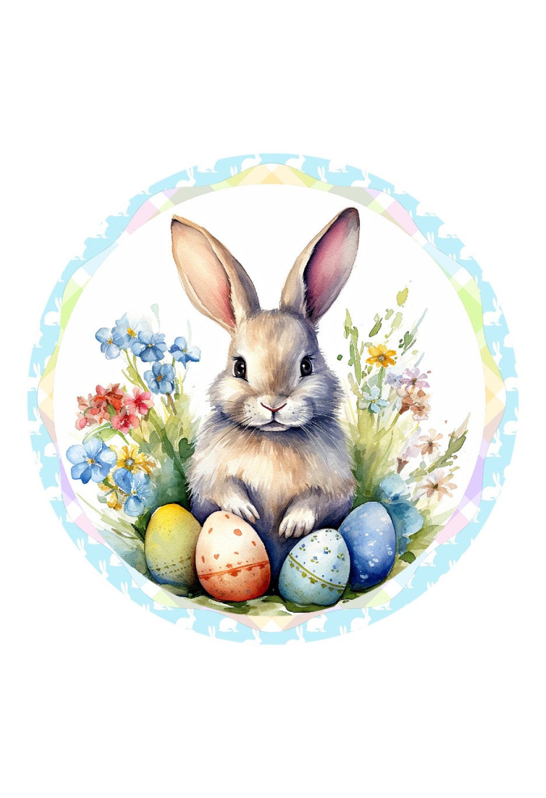 Easter Wreath Sign, Bunny Spring Sign, Easter Decoration, Spring ...