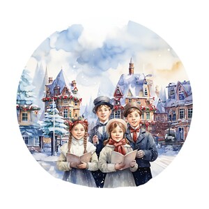 Christmas Carolers Christmas Sign, Nostalgic Winter Wreath Attachment ...