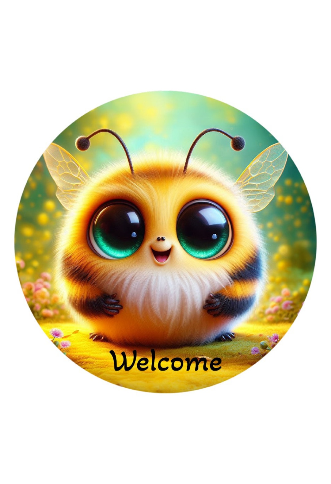 Big Eye Bumble Bee Sign , Bee Summer Sign, Spring Wreath Attachment ...