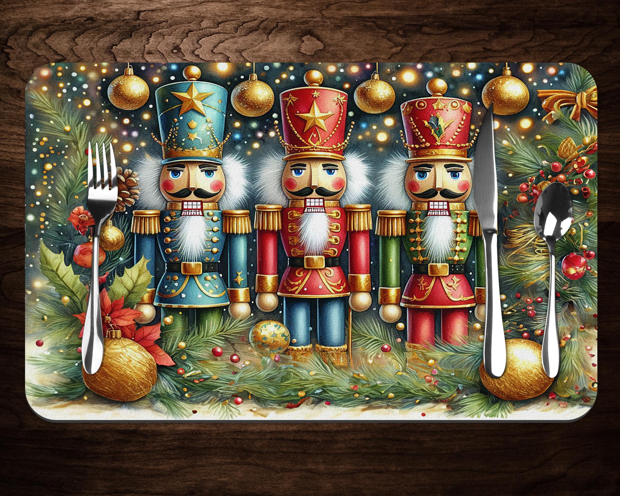 Set of 2 Christmas Nutcracker Table Placemats, Christmas Table Decor ...