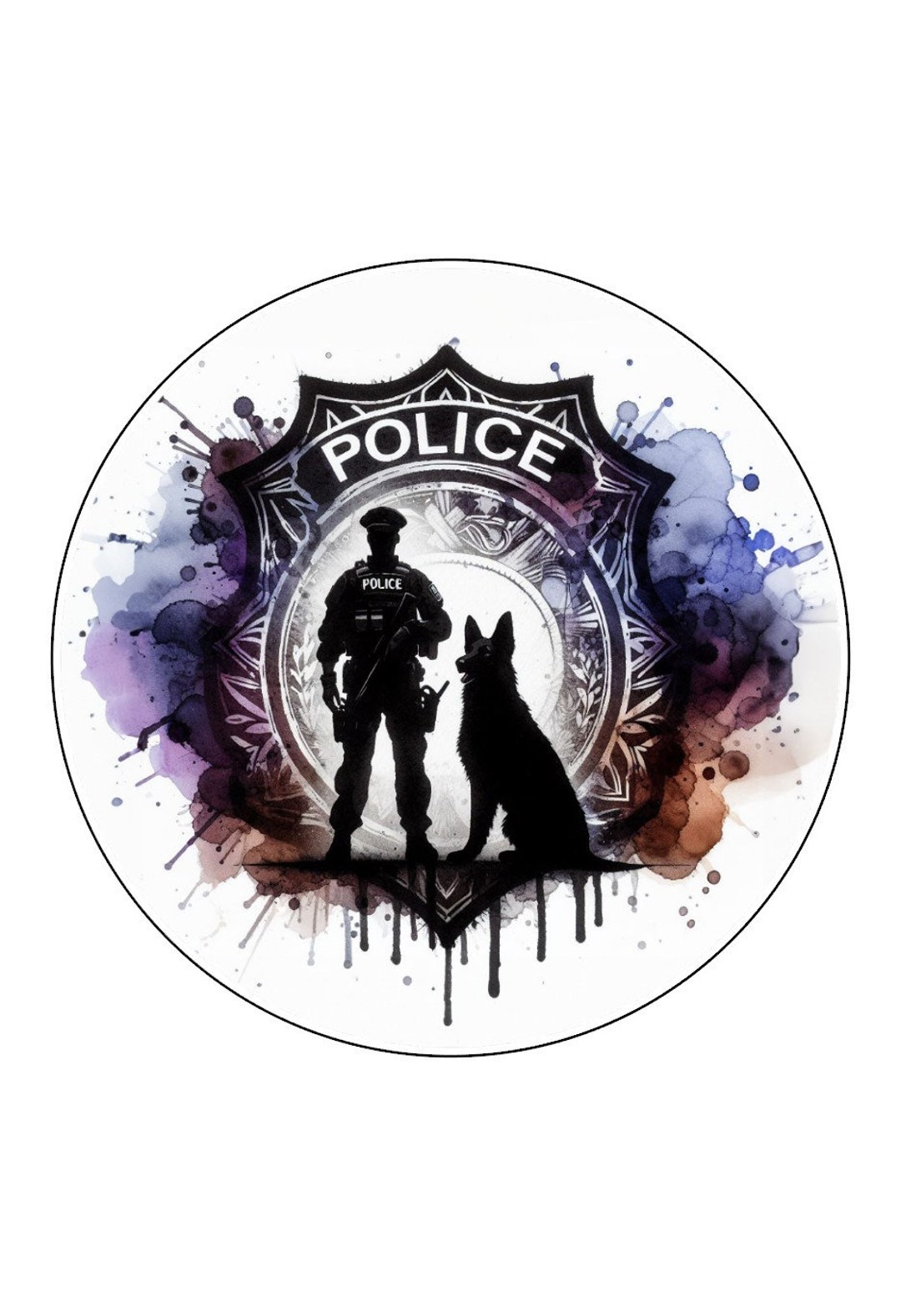 Police Officer With Police K9, Back the Blue Sign, Police Sign, Show ...