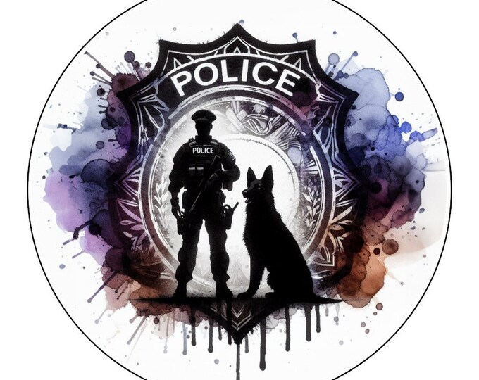 Police Officer With Police K9, Back the Blue Sign, Police Sign, Show ...