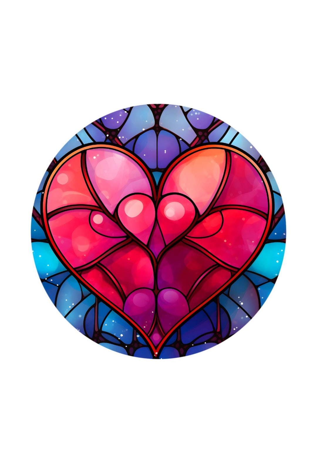 Stained Glass Look Valentine Sign, Valentine Heart Metal Wreath ...