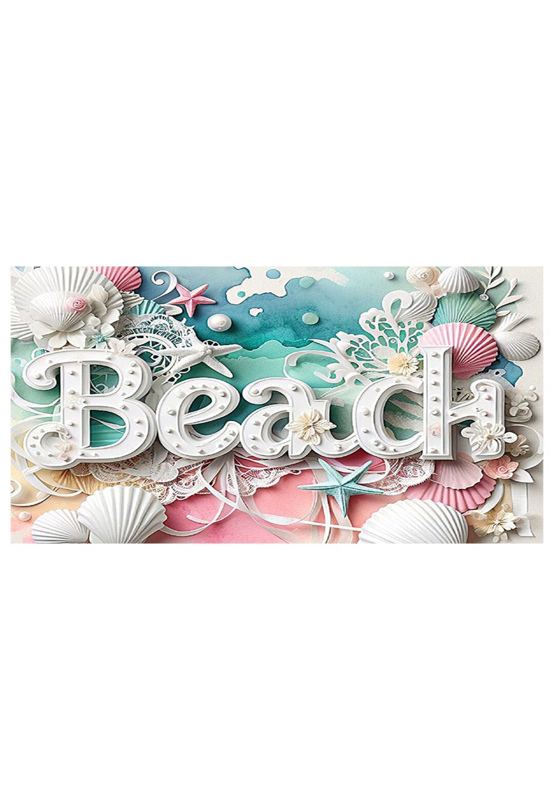 Beach Seashells Sign, Wreath Attachment, Coastal Supplies, Coastal ...