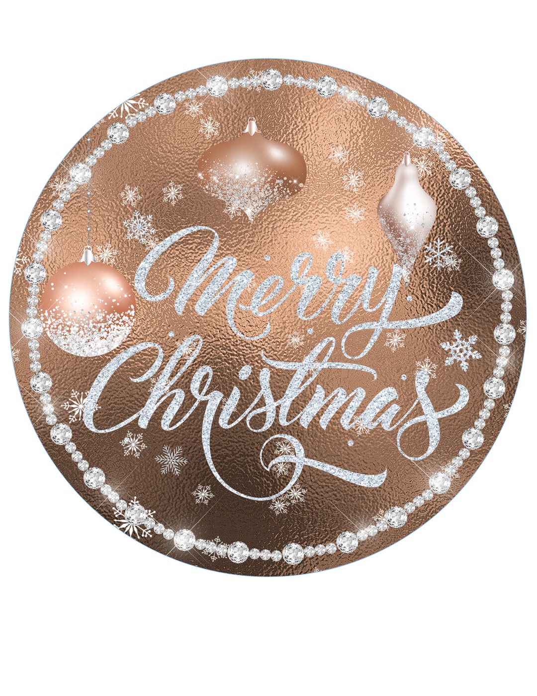 Rose Gold Merry Christmas Sign, Wreath Attachment, Winter Supplies ...