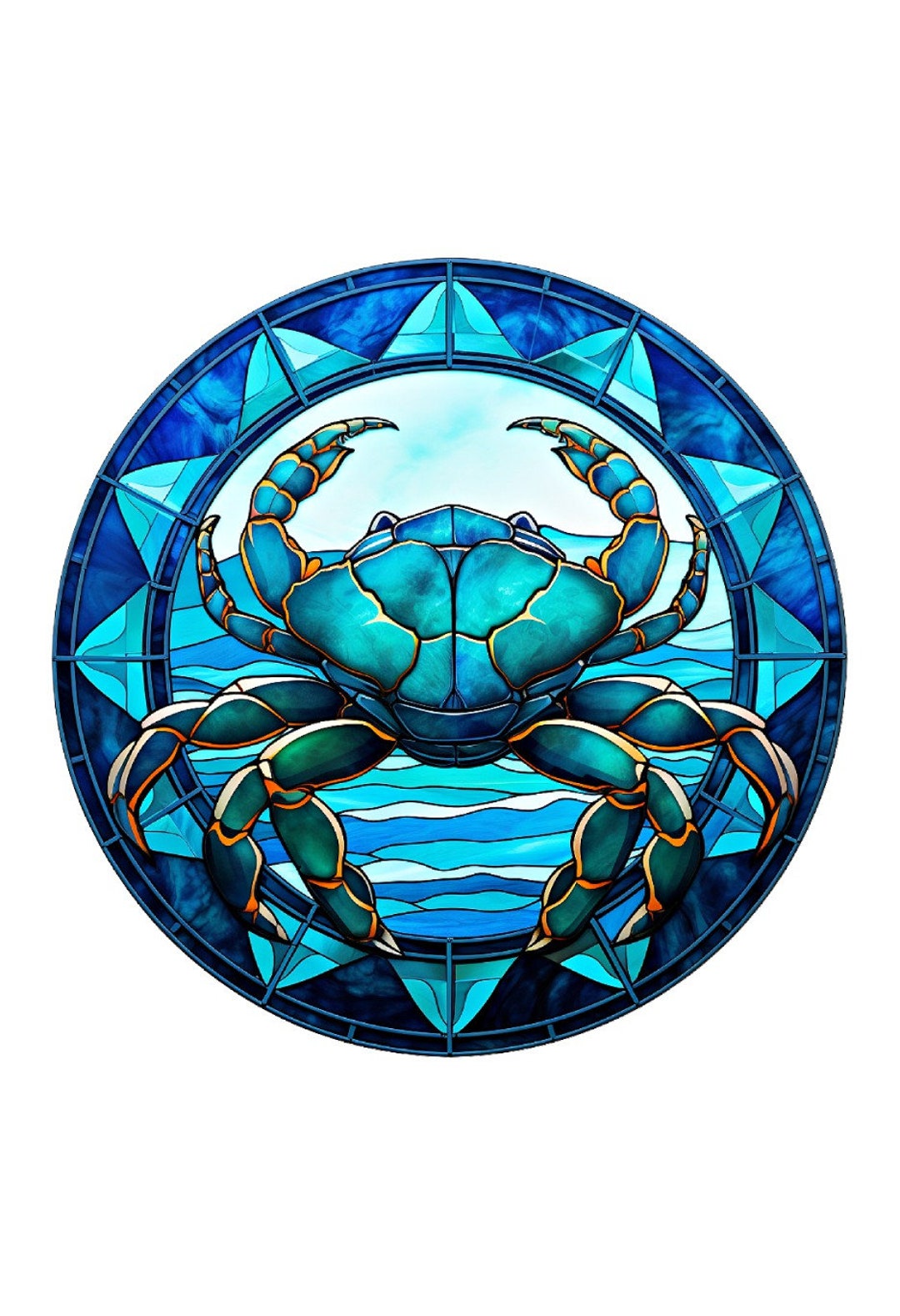 Stained Glass Blue Crab Beach Sign, Beach Wreath Attachment, Summer ...