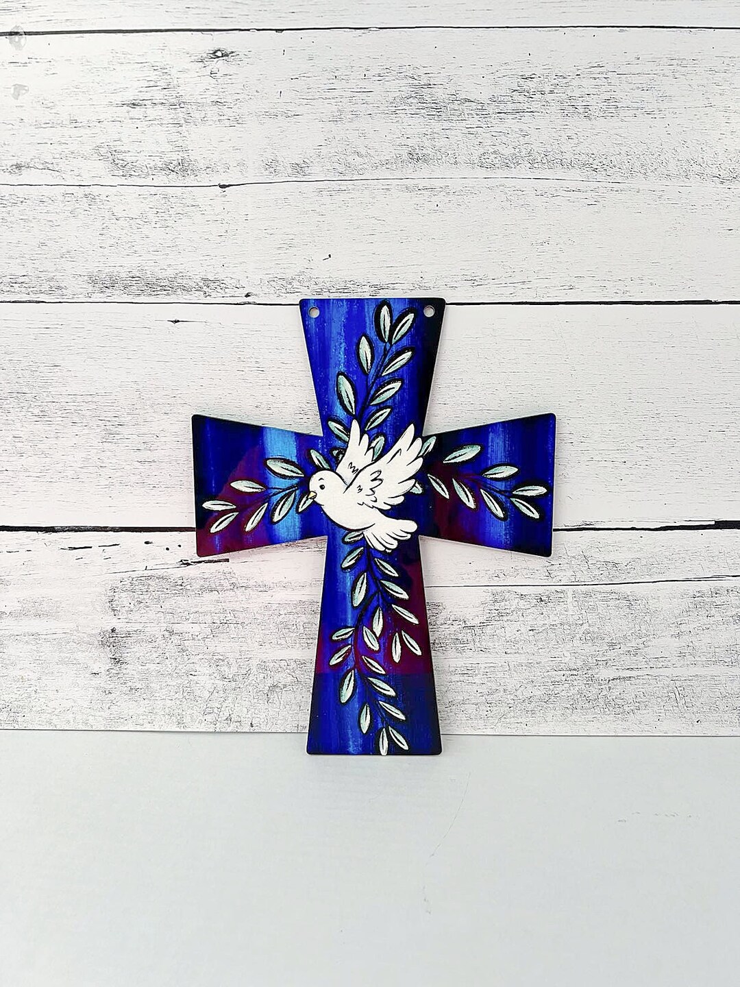 Easter Cross Wooden Wreath Attachment, White Dove Wooden Wreath ...