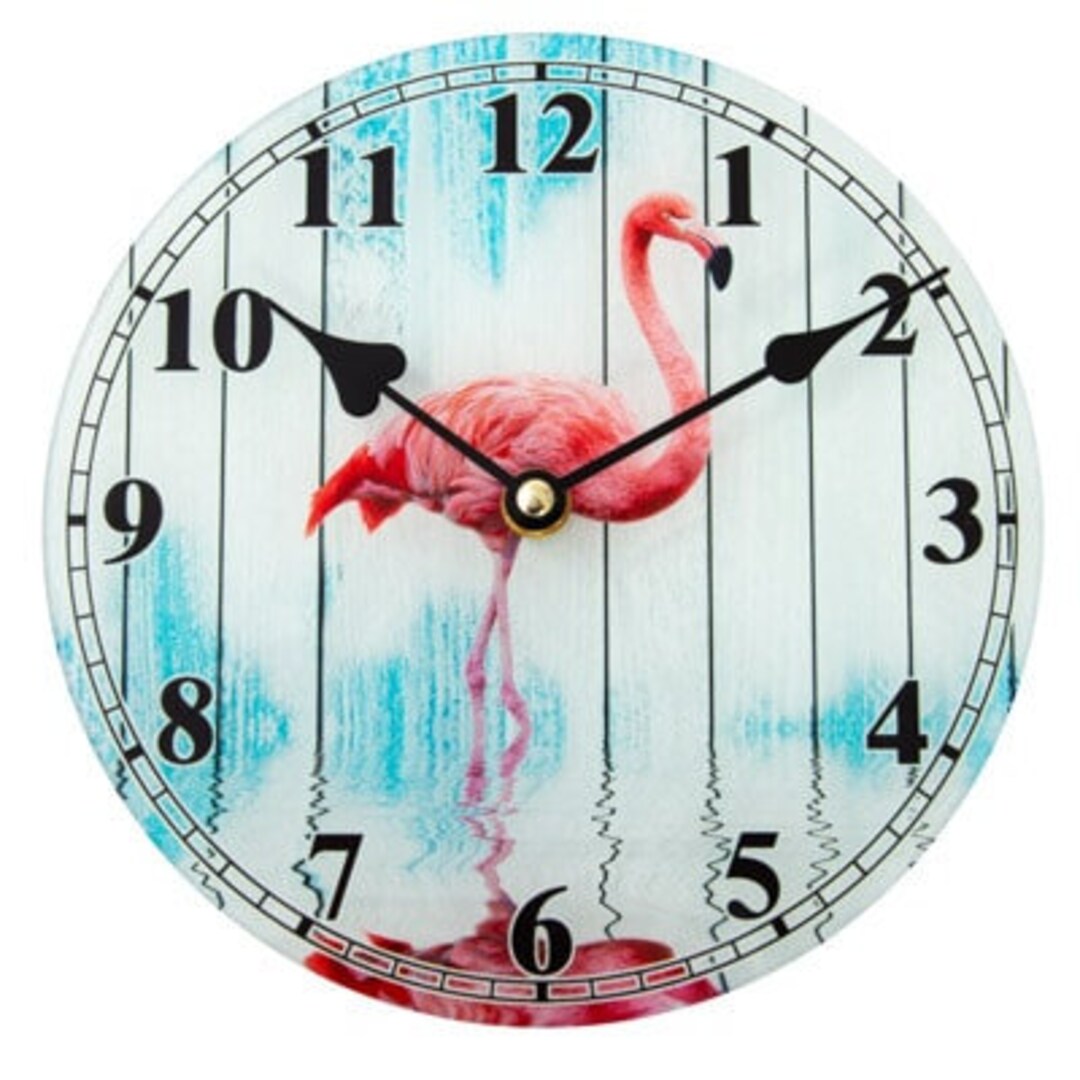 Pink Flamingo Wall Clock, Coastal Kitchen Coastal Home, Beach Wall ...