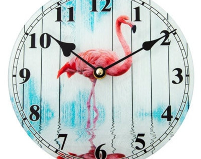 Pink Flamingo Wall Clock, Coastal Kitchen Coastal Home, Beach Wall ...