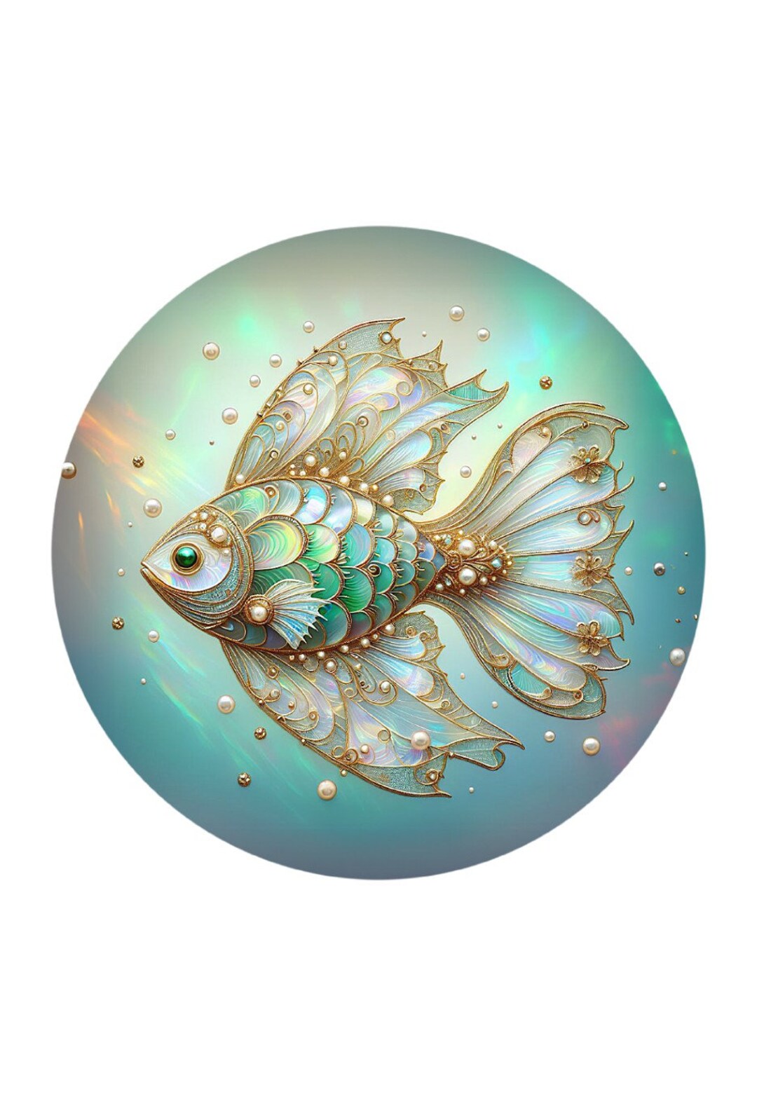 Gold and Pearl 3D Look Fish Beach Sign, Tropical Fish Beach Wreath ...