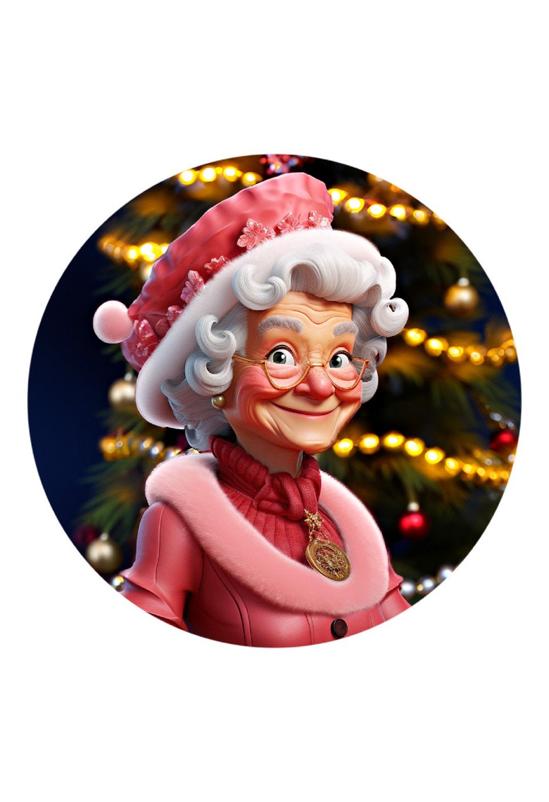 Pink Mrs Claus Christmas Sign, Wreath Attachment, Winter Supplies ...