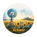 Welcome Country Windmill Farmhouse Sign, Summer Sunflower Metal Wreath ...