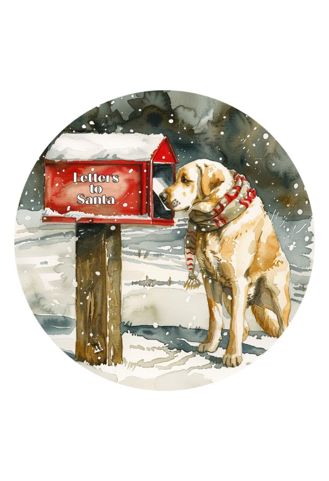 Yellow Lab Letters To Santa Sign Dog Lovers Christmas Wreath