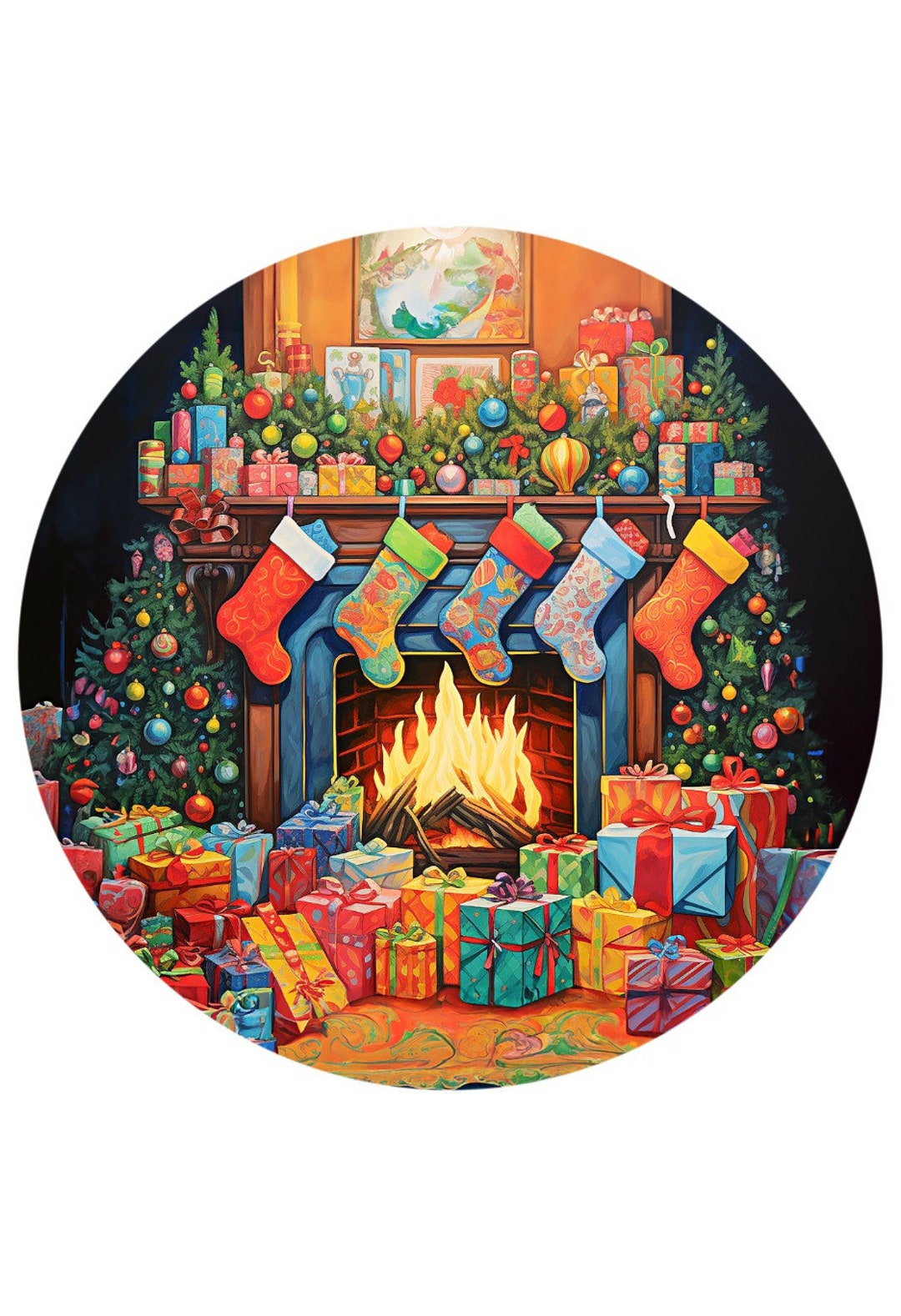 Stockings Hung on the Mantel Sign, Christmas Metal Wreath Attachment ...