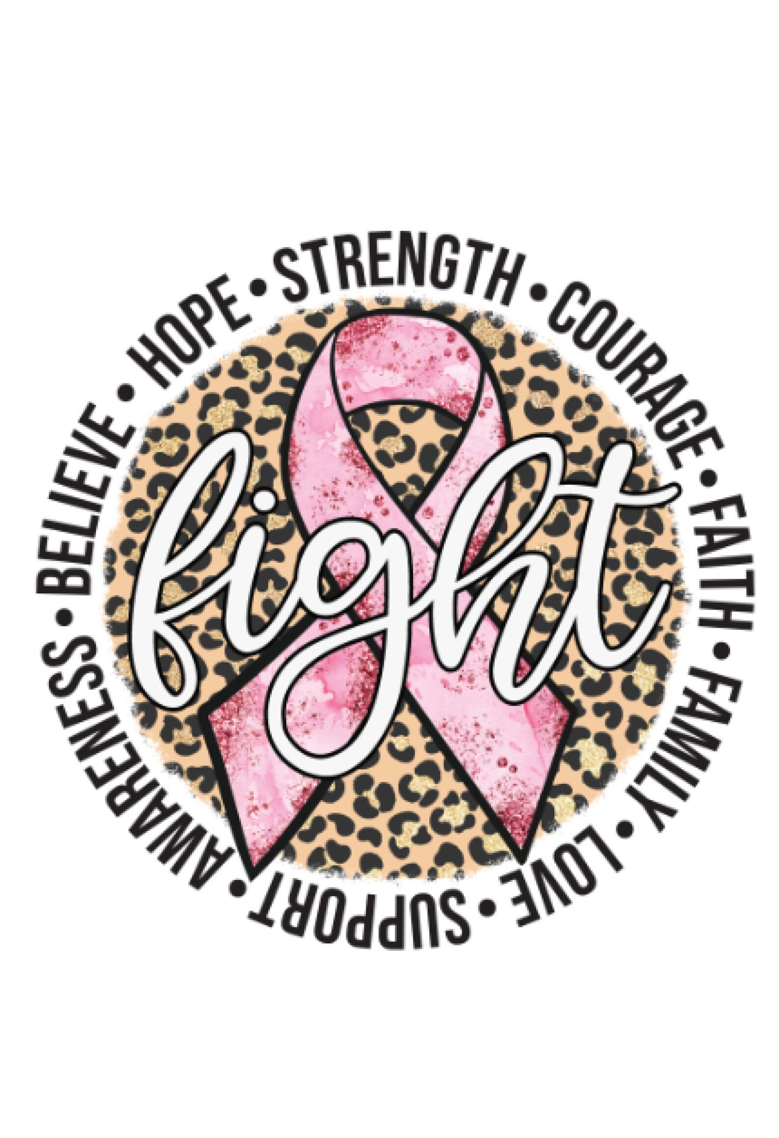 Leopard Print Breast Cancer Metal Wreath Attachment Sign - Etsy