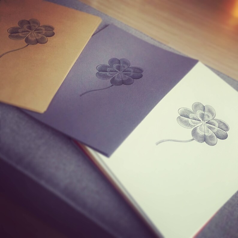 Screenprint - Four Leaf Clover - 2017 - Etsy