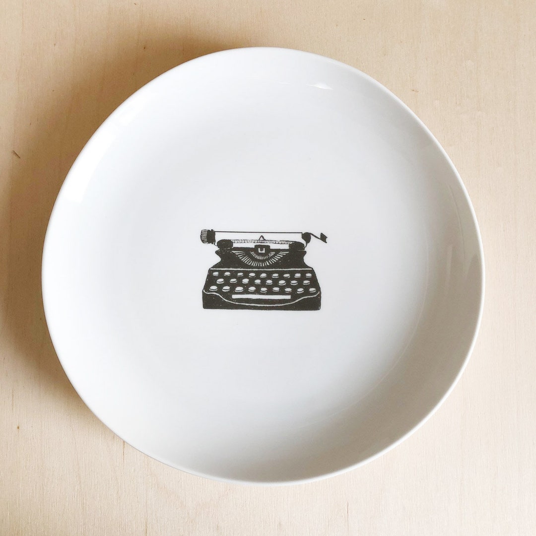 Ceramic Art Plate - Typewriter - 22 Cm - Etsy