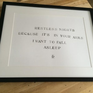Restless Nights - Poem in Print - Etsy