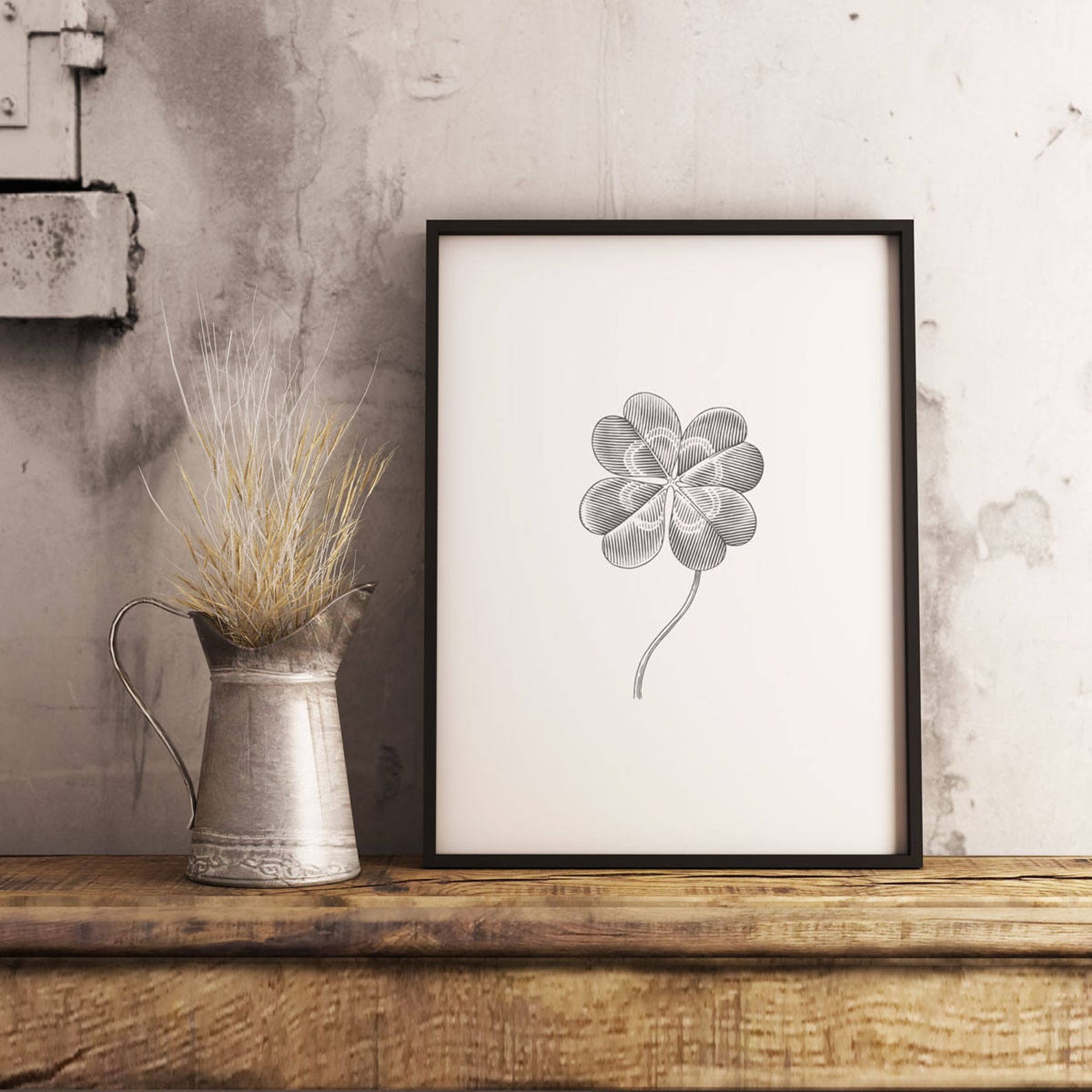 Screenprint - Four Leaf Clover - 2017 - Etsy