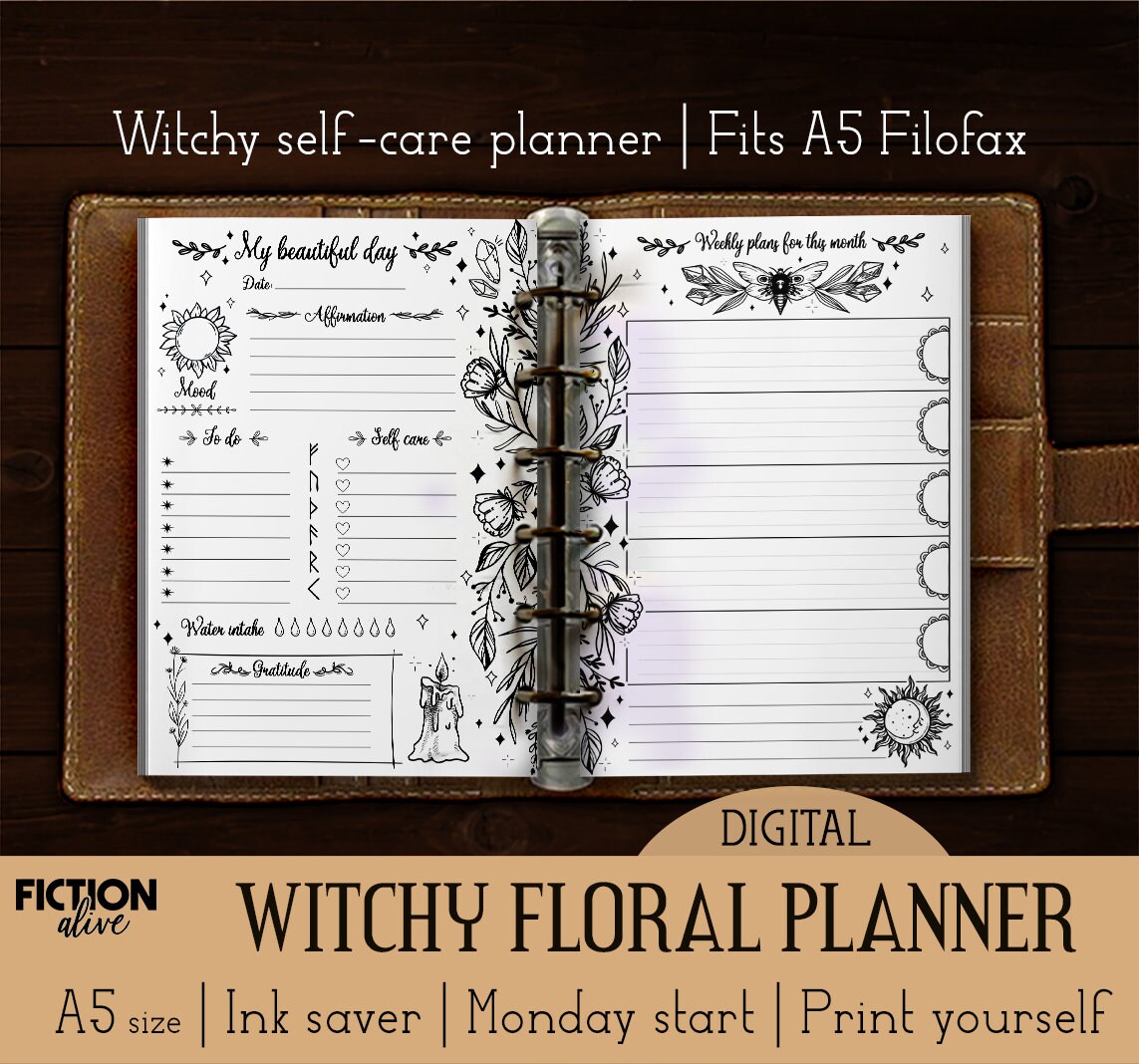 Witch's Planner Printable A5 Size Ink-saver Print - Etsy