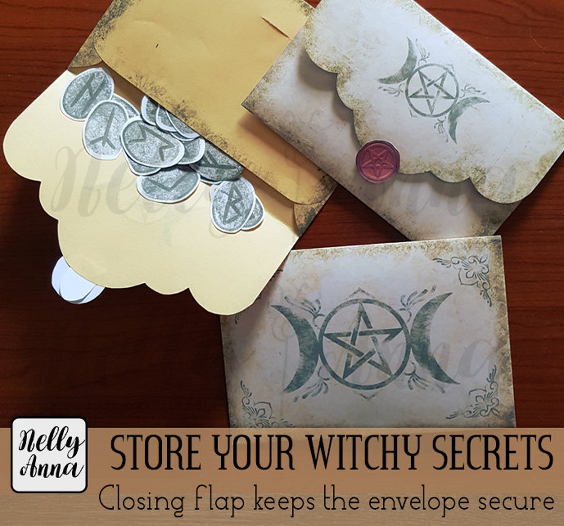 Wicca Envelope Printable Witchy Storage Witch Grimoire | Etsy