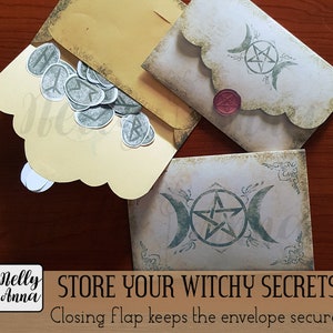 Wicca Envelope Printable | Witchy Storage | Witch Grimoire Letter Wax ...