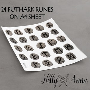 Printable Elder Futhark Runes | Wicca Stickers | Printable Witch's Rune ...