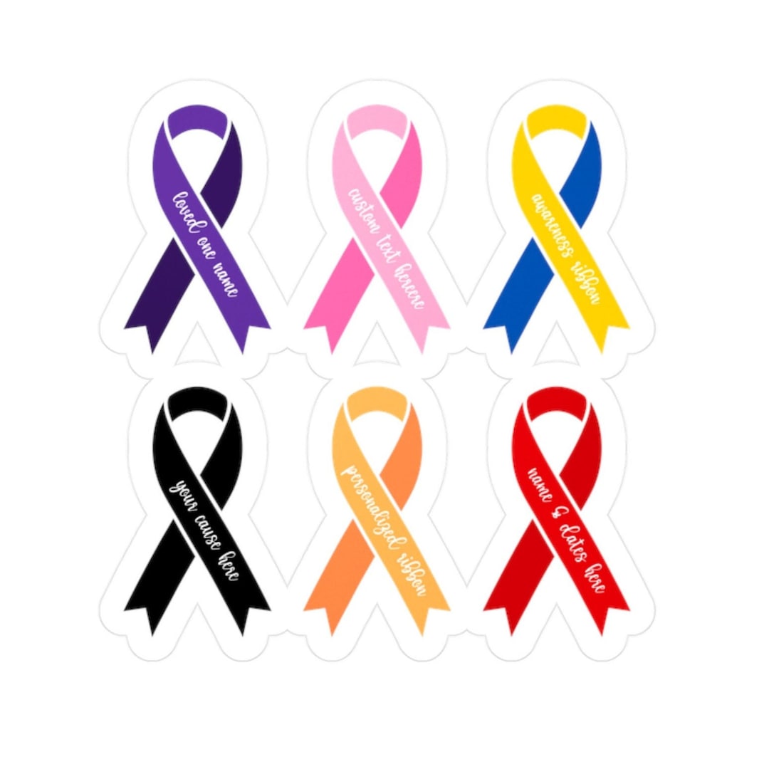 CUSTOM Awareness Ribbon Sticker, Vinyl Sticker Awareness Ribbon, Your ...