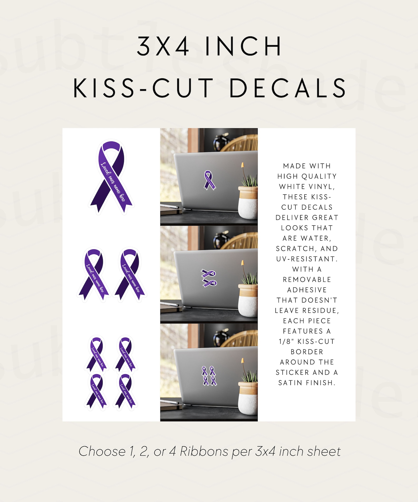 CUSTOM Awareness Ribbon Sticker, Vinyl Sticker Awareness Ribbon, Your ...