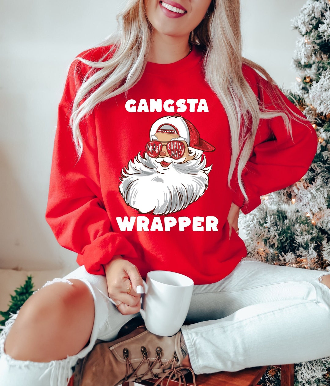 Gangsta Wrapper Sweatshirt. Funny Christmas Sweater. Funny Christmas ...