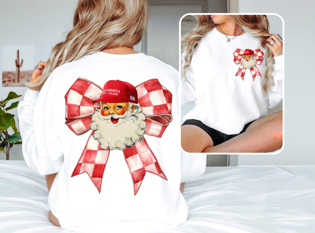 Trump Santa Claus Crewneck Sweater, MAGA Santa Sweater, Trump Christmas ...