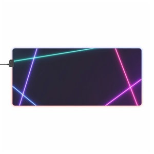Neon Laser Lights LED Gaming Mouse Pad. Desk Mat. XL Gaming Mousepad ...