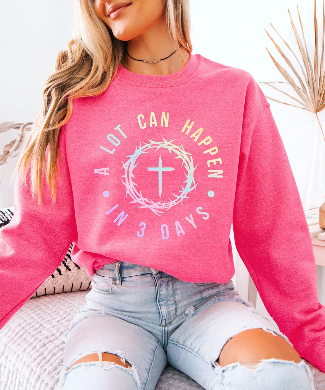 Christian Sweatshirt Easter, Spring Sweatshirts, Pastel Easter Crewneck ...