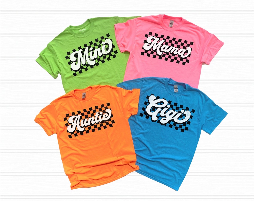 Custom Neon Shirts for Family, Neon Mama and Mini T-shirts, Retro ...