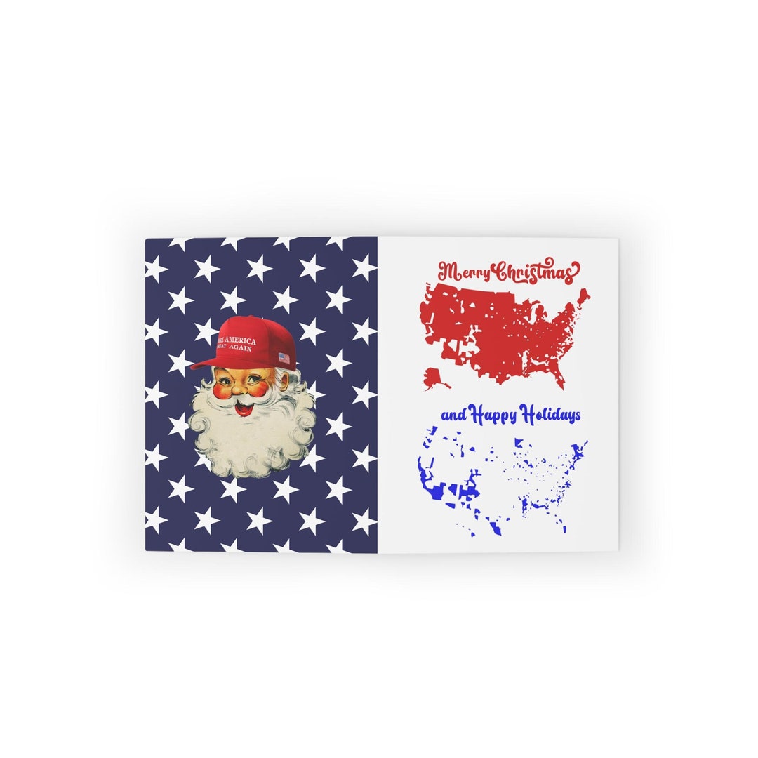 Merry Christmas Happy Holidays Election Map Christmas Cards, Trump MAGA ...
