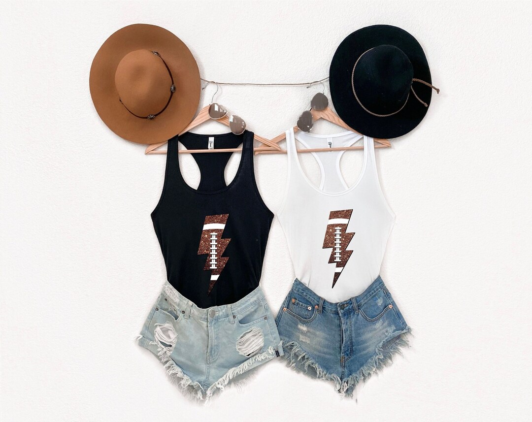 Football Lightening Bolt Shirt. Fall Football Tank Top. Football Mom ...
