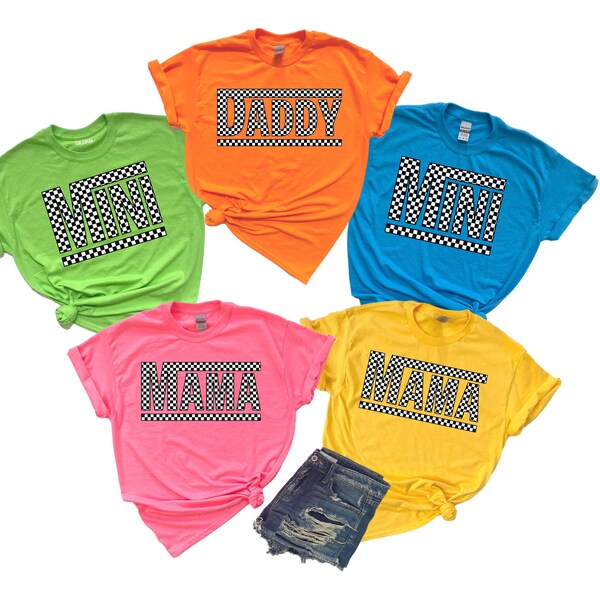 Checkered and Neon Shirt - Etsy