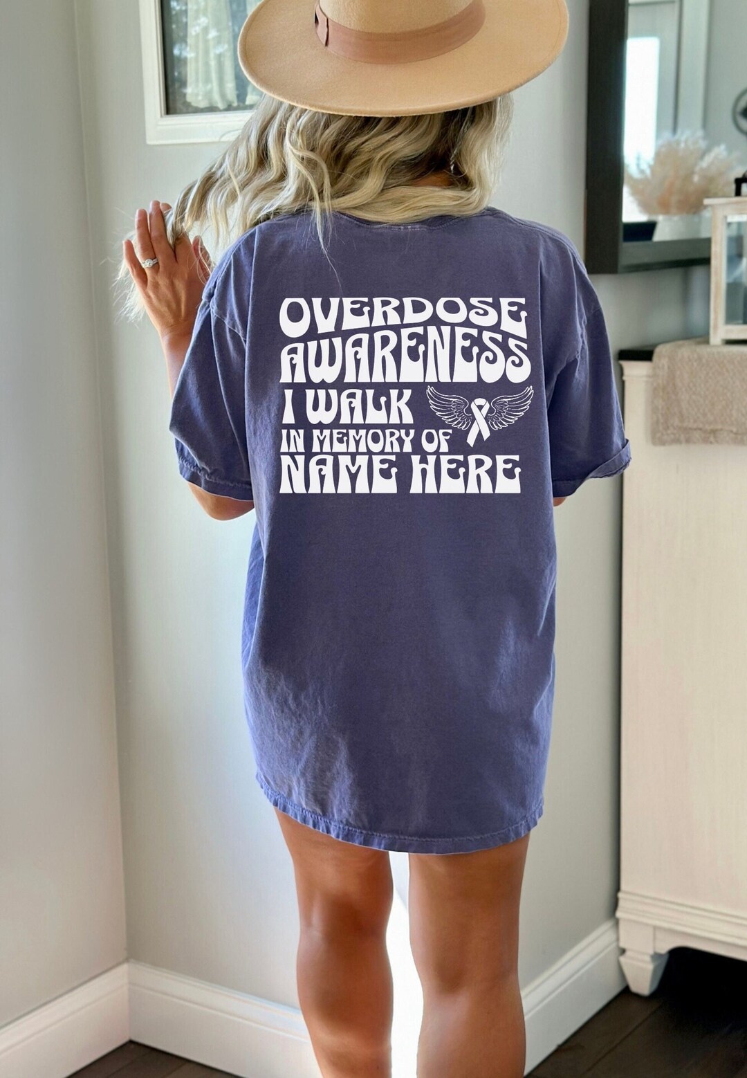 I Walk in Memory of Overdose Awareness Shirt. Overdose Awareness Group ...