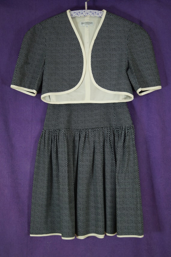 Pancaldi & B Skirt Suit w/ Bolero/Shrug Jacket Black/… - Gem