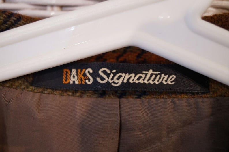 Vintage Daks Signature Blazer Virgin Wool Jacket UK 12 / M Autumn Tones ...