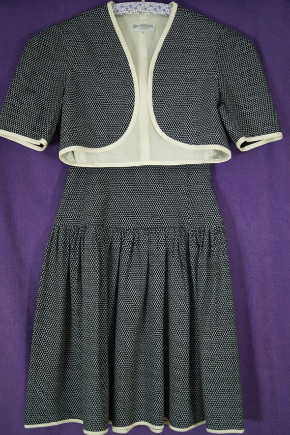 Pancaldi & B Skirt Suit w/ Bolero/Shrug Jacket Black/… - Gem