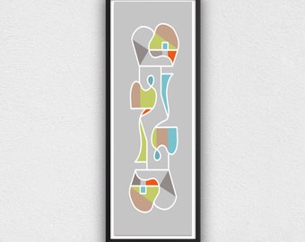 Long Narrow Wall Art in Orange Wide Horizontal Printable Wall Art ...