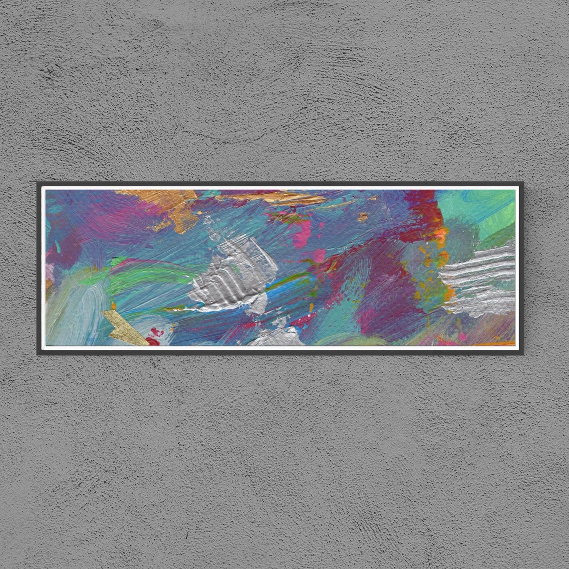Long Horizontal Wall Art; Abstract, Tall, Thin, Modern; 12x36 or 36x12 ...