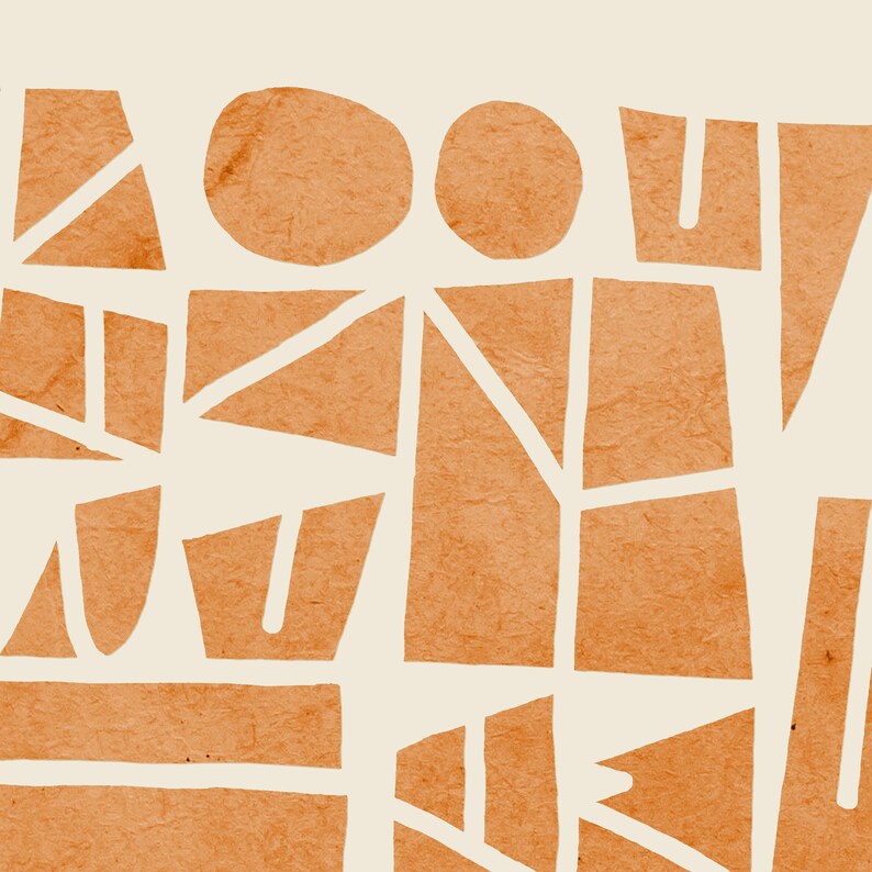 Long Narrow Printable Art in Orange; Wide Horizontal; Modern; 36x12 or ...